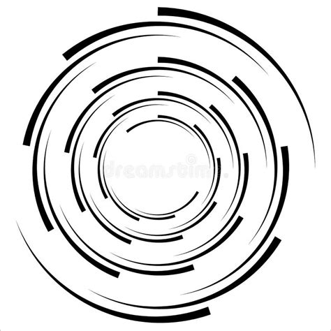 Abstract Geometric Spiral Ripple Element With Circular Concentric Lines Abstract Monochrome