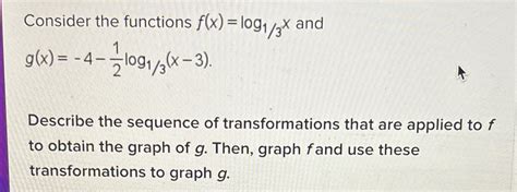 Solved Consider The Functions F X Log X Chegg