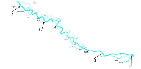 Schematic Of The Drava River Section Showing The Specified Input
