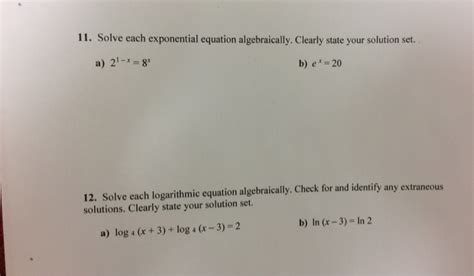 Solved Solve Each Exponential Equation Algebraically