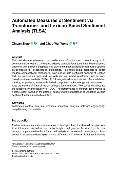 Pdf Automated Measures Of Sentiment Via Transformer And Lexicon Based Sentiment Analysis Tlsa