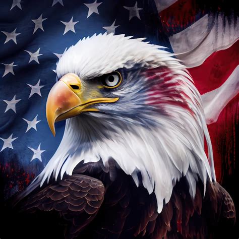 Premium Ai Image Eagle And Usa Flag National Poster American Bald