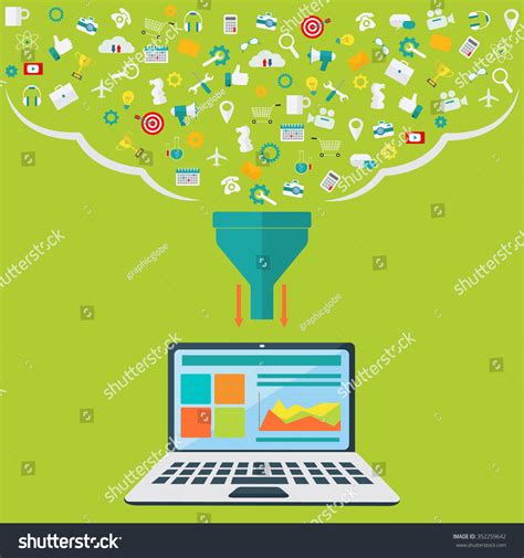 Concepts Creative Process Big Data Filter Stock Vector Royalty Free 352259642 Shutterstock