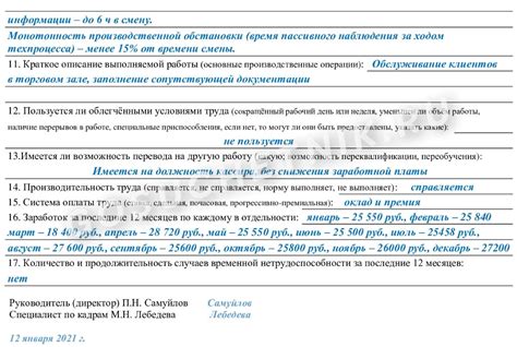 Образец заполнения производственной характеристики для МСЭ Характеристика для инвалидности в