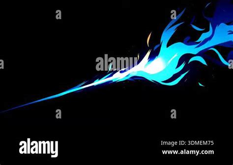 Blue Flame Projectile Glowing Fire Trail Icy Energy Shot Abstract