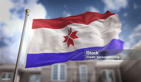 블루 스카이 빌딩 배경 모르도바 플래그 3d 렌더링 0명에 대한 스톡 사진 및 기타 이미지 0명 3차원 형태 구름 Istock