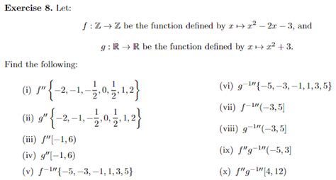 Solved Exercise Let F ZZ Be The Function Defined By Chegg Com