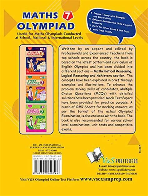 International Maths Olympiad Class 7 With Omr Sheets Prasoon Kumar