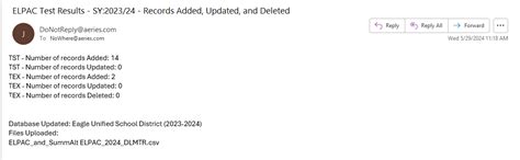 Test Specific Information Elpac Aeries Software