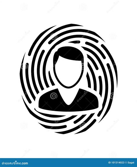 Biometrical Identification Face Recognition Simple Icon Stock Vector Illustration Of Card