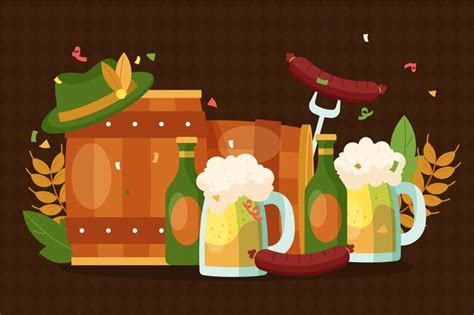 옥토버 페스트 배경 무료 벡터