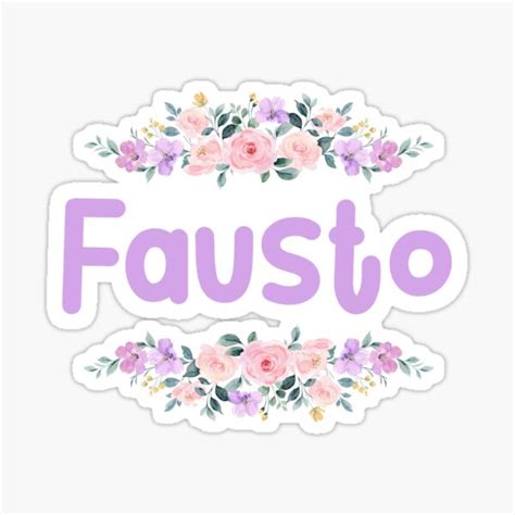 Pegatina For Sale Con La Obra «etiqueta Para Nombre Fausto Flor Púrpura De Normadworld Redbubble