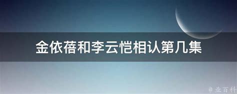 金依蓓和李云恺相认第几集 业百科