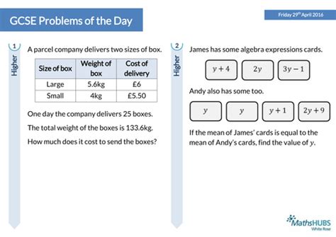 Gcse Problem Solving Questions Of The Day 29th April By Wrmaths Teaching Resources