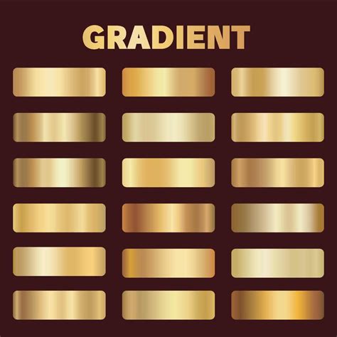Metal Golden Gradients Vector Square Gold Gradient Texture Collection