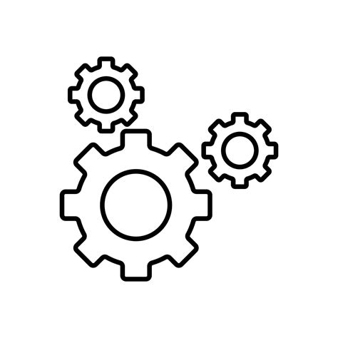 Gear Icon Illustration Icon Related To Tool Outline Icon Style Simple Vector Design Editable