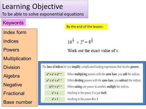 GCSE Exponential Equations Teaching Resources