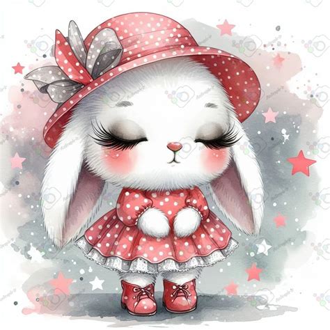 بک گراند کودکانه خرگوش ناز با چشمهای بسته کد 41705 ویژه عکس گراف عکس گراف