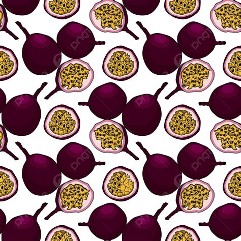 Passion Fruit Pattern For Restaurant Menu Market And Parties Vector