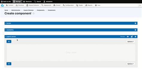 Using The Layout Canvas To Create Layouts For Templates And Components