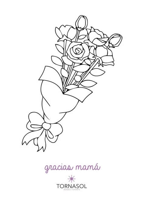 Dibujos Para Colorear Rosas Para El Día De La Madre Descarga