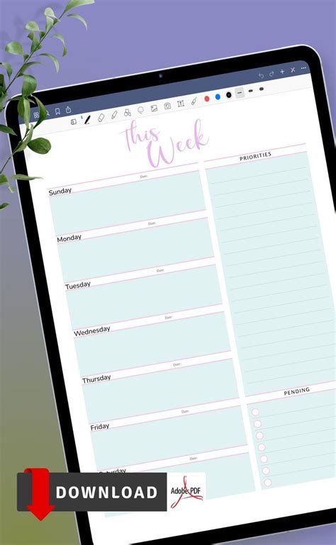 Pin On Weekly Planner Template Pages