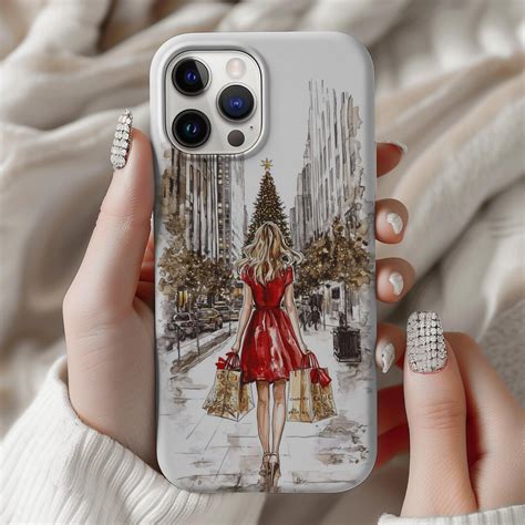 Christmas Girl Phone Case Winter Fashion Art Phone Case Christmas Tree Case Cover For IPhone