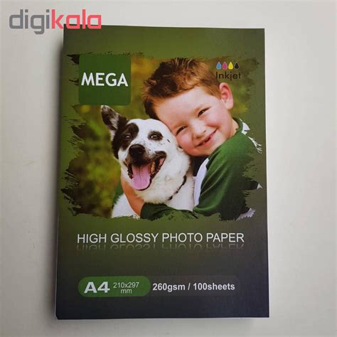 قیمت و مشخصات کاغذ چاپ عکس گلاسه مگا مدل Phg 260 سایز A4 بسته ۱۰۰ عددی زیراکو