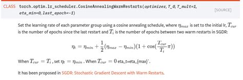 Docs Math Formula Render Failure In Docs For Cosineannealingwarmrestarts Issue