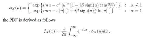 Log Likelihood Funktion To Fit Parameters Of Stable Distribution To