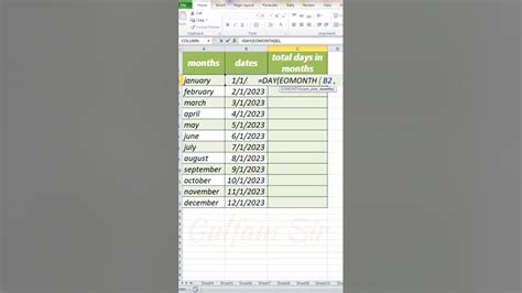 Count Total Days In Month 🤔excel Viral Exceltutorial Youtube