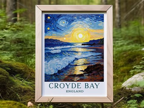 Croyde Bay England Travel Poster Immerse Yourself In Masterpiece Croyde