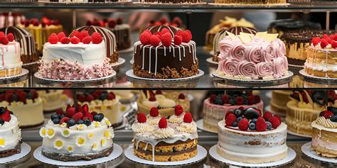 베이커리 가게 클로즈업에서 다양한 맛있는 디저트를 선보이는 쇼케이스 빵집 디저트 패스트리 배경 일러스트 및 사진 무료 다운로드 Pngtree