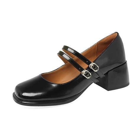 Chiko Josiann Square Toe Block Heels Mary Jane Shoes