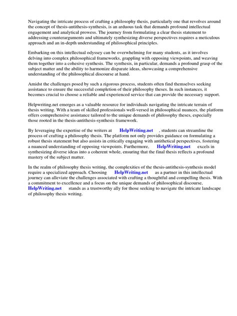 Philosophy Thesis Antithesis Synthesis Pdf Dialectic Georg Wilhelm Friedrich Hegel