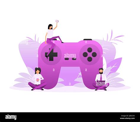 Flat Joystick People For Computer Game Design Flat Vector Illustration Stock Vector Image And Art