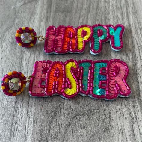 Jewelry Multicolor Sequin Crystal Beaded Easter Earrings Poshmark