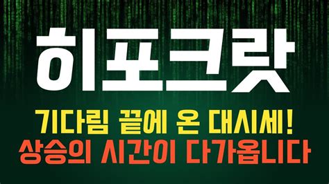 코인 히포크랏 히포크랏 코인전망 목표가로 가는 길을 찾아 Youtube