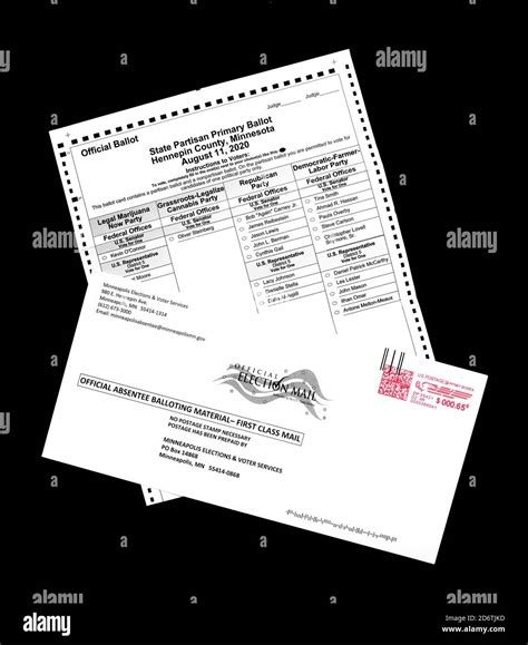 2020 Minnesota State Primary Ballot For Hennepin County And A Usps