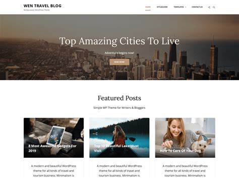 Wen Travel Blog Wordpress Theme