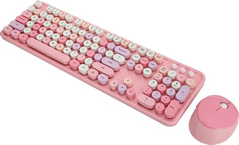 Ghz Keyboard And Mouse Set Key Mechanical Feel Keyboard Retro Style Office Desktop