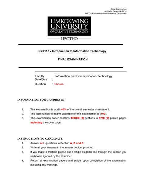 introduction to information technology bbit113 2018 p2 pdf