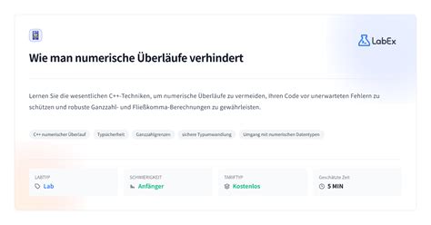 wie man numerische Überläufe verhindert labex