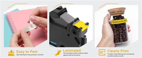 Amazon Com Labelife TZe 631 Label Tape 12mm Yellow Replace For Brother TZe TZ Tape 12mm 0 47