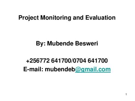 Pdf Project Monitoring And Evaluation