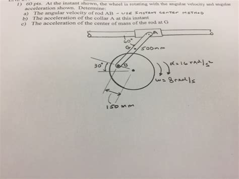 Solved D Pts At The Instant Shown The Wheel Is Rotating Chegg