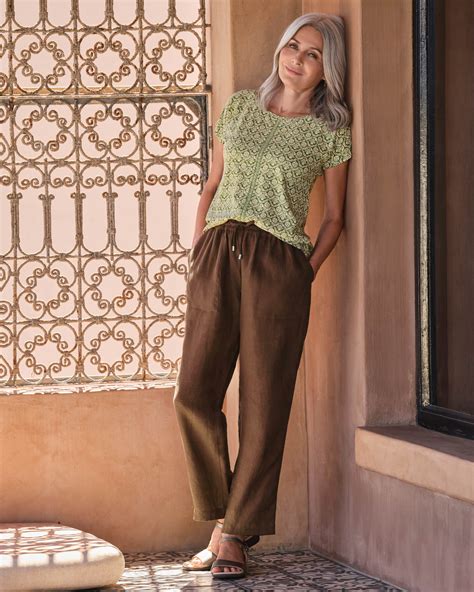Tile Print Lace Insert Tshirt Woolovers Uk