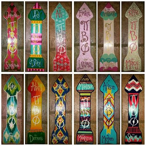 Tons Of Pi Phi Arrow Paddles Piphi Pibetaphi Pi Beta Phi Crafts Pi Beta Phi Sorority Crafts