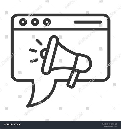Advertising Icon Vector Illustration Outline Style Stock Vector Royalty Free 2565768625