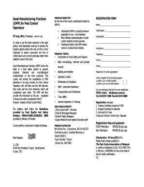 Fillable Online GMP For Pest Control Operators Pest Control Association Fax Email Print